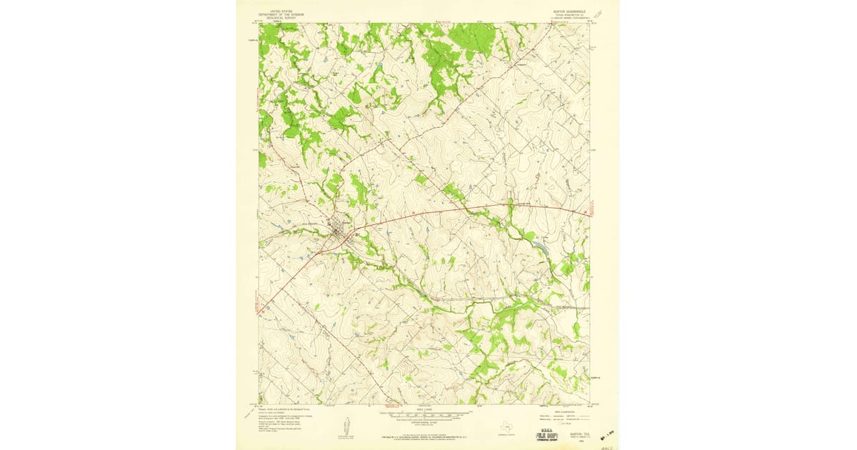 1958 Map of Burton, TX — High-Res | Pastmaps