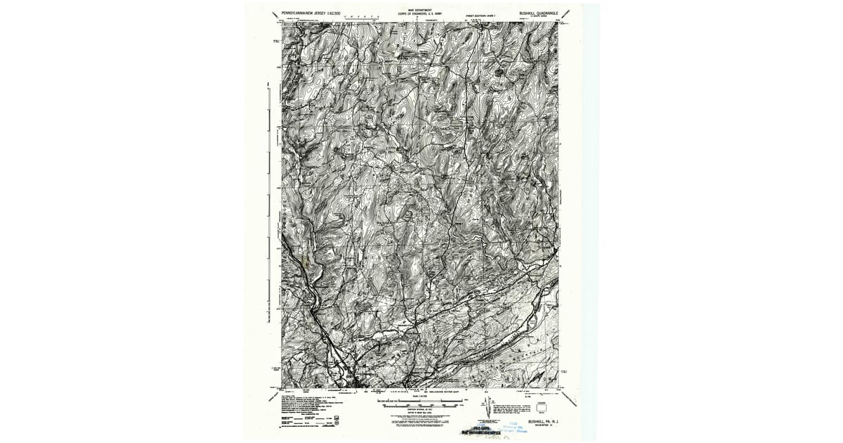 1943 Map of Bushkill, Monroe County, PA — High-Res | Pastmaps