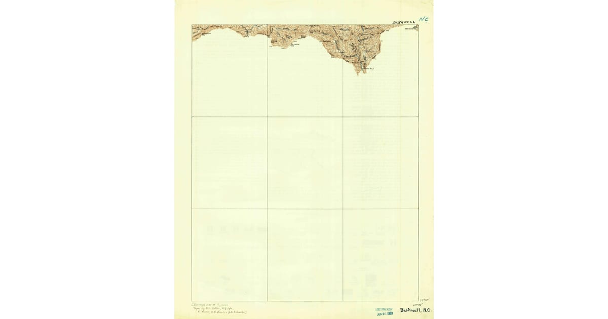 1933 Map of Bushnell, Swain County, NC — High-Res | Pastmaps