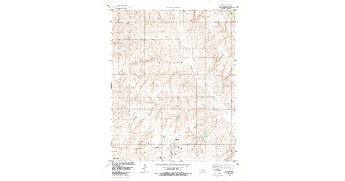 1983 Map of Butler, OK — High-Res | Pastmaps