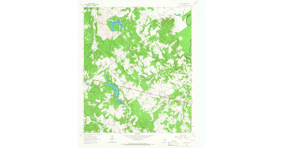 1964 Map of Butler, Freestone County, TX — High-Res | Pastmaps