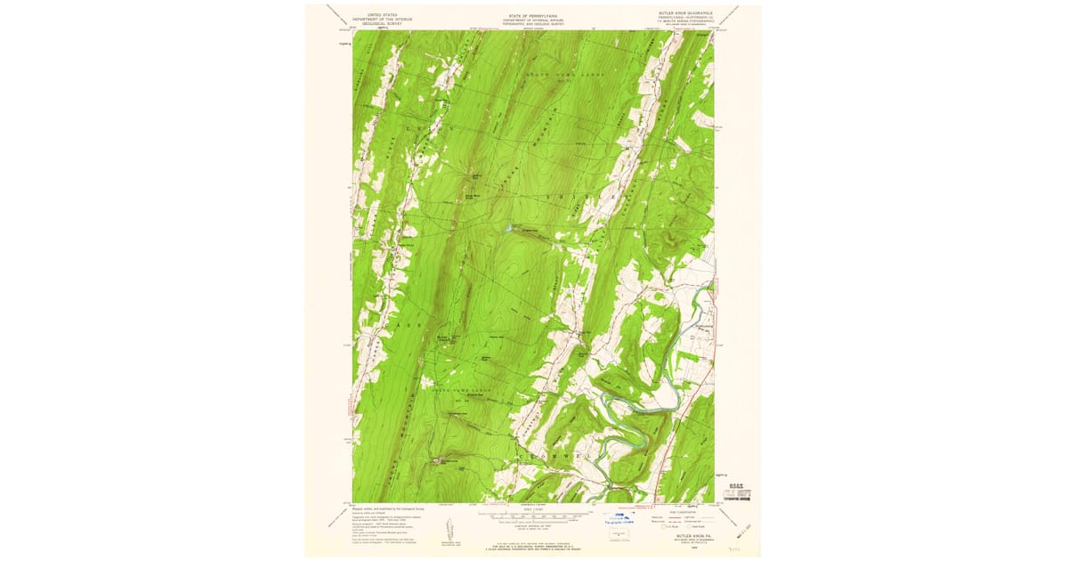 1959 Map of Butler Knob, Huntingdon County, PA — High-Res | Pastmaps