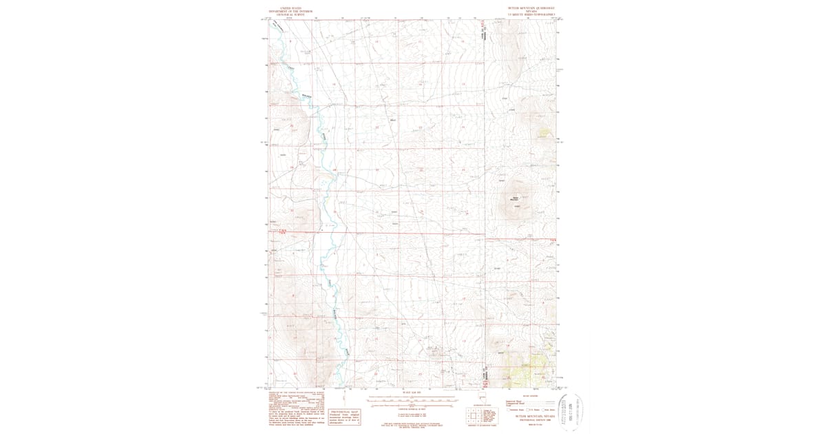 1988 Map of Butler Mountain, Lyon County, NV — High-Res | Pastmaps