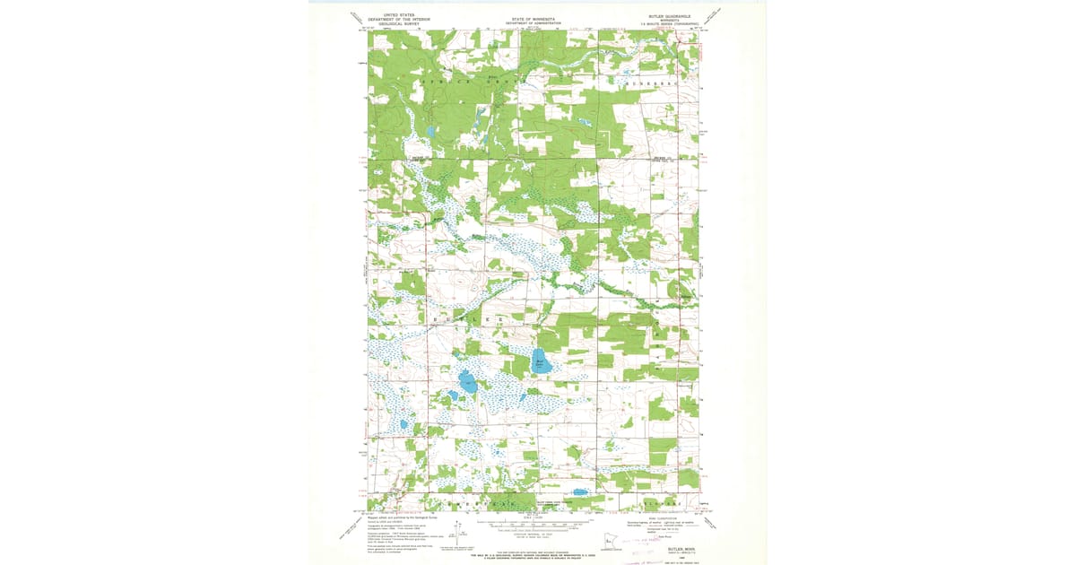 1969 Map of Butler, Otter Tail County, MN — High-Res | Pastmaps