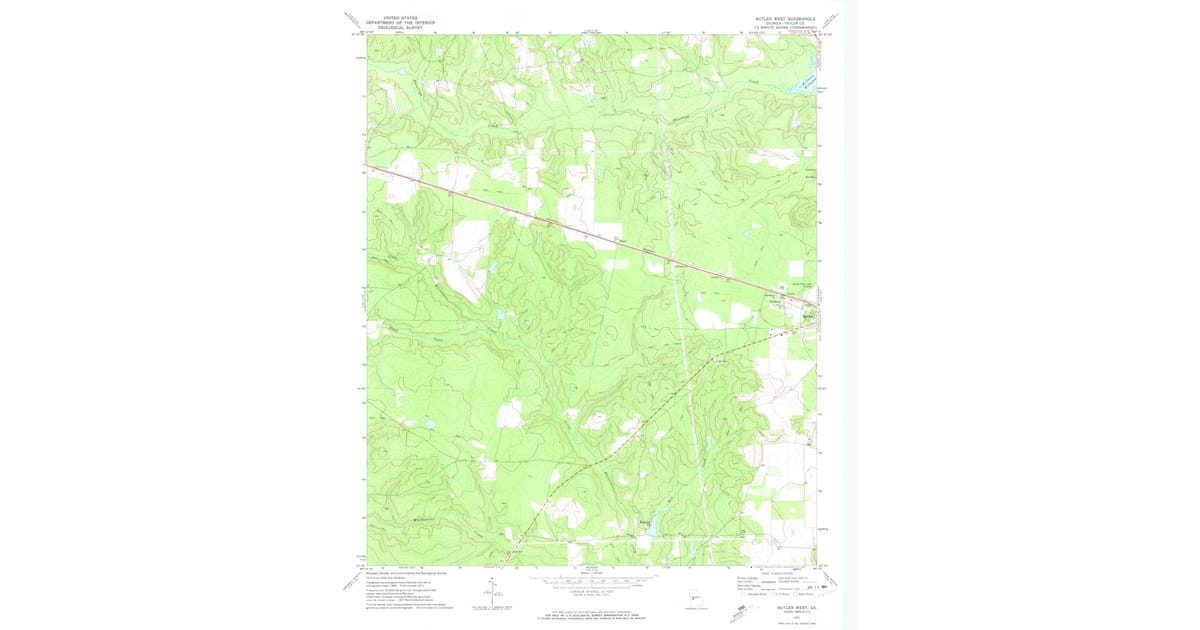 1971 Map of Butler West, Taylor County, GA — High-Res | Pastmaps