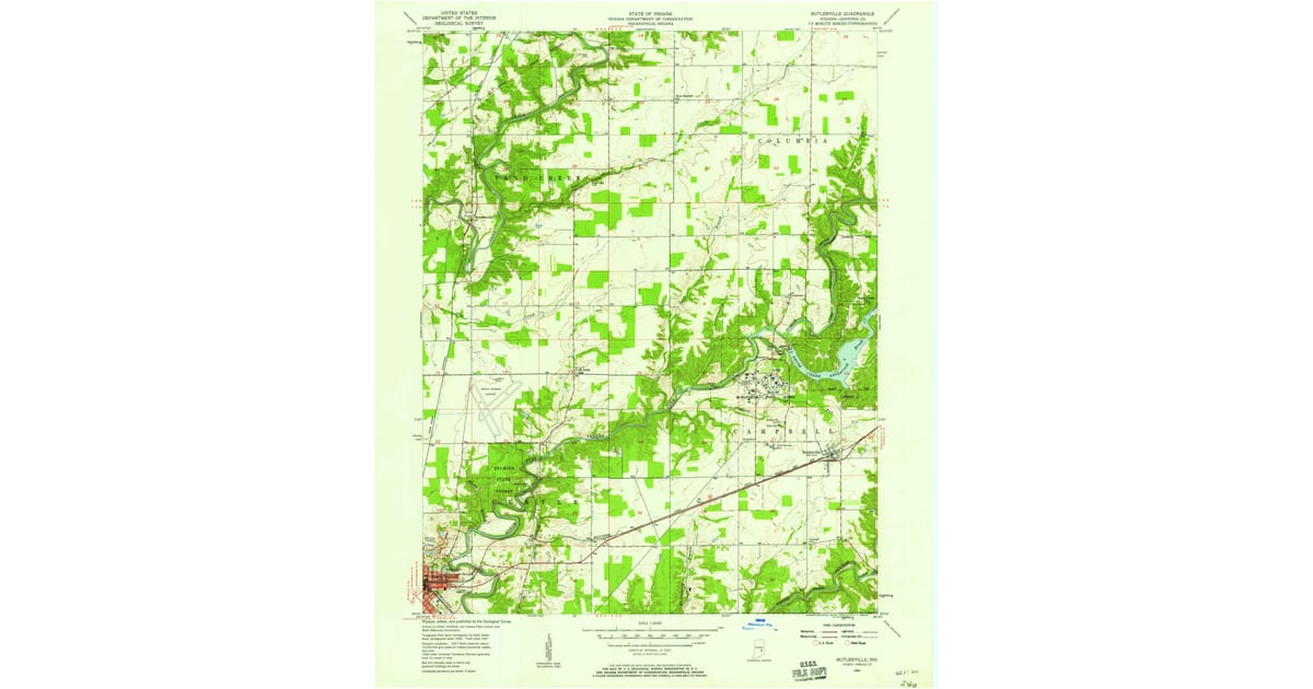 1957 Map of Butlerville, IN — High-Res | Pastmaps