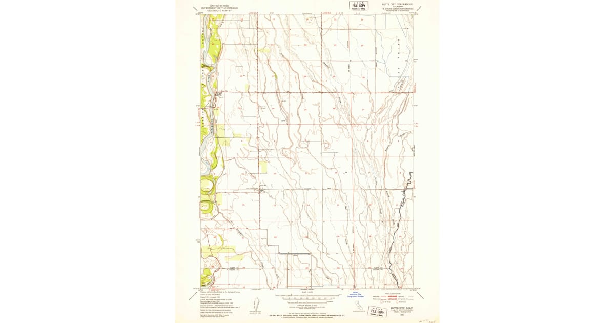 1952 Map of Butte City, Glenn County, CA — High-Res | Pastmaps