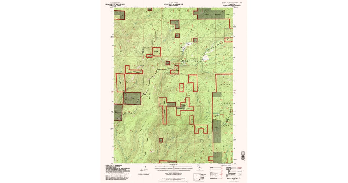 1995 Map of Butte Meadows, CA — High-Res | Pastmaps