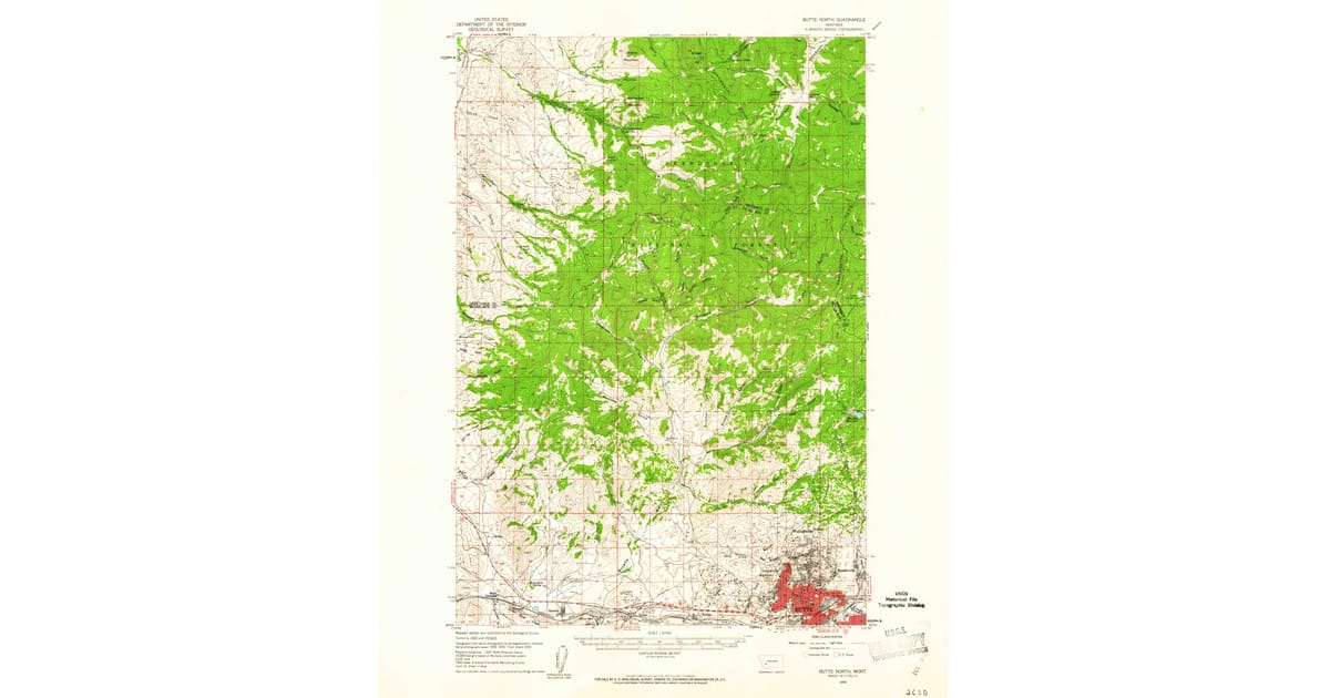 1959 Map of Butte North, Silver Bow County, MT — High-Res | Pastmaps