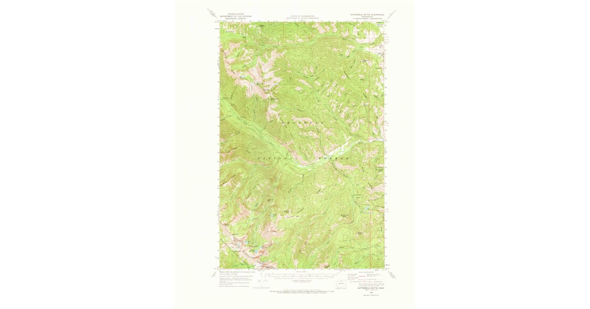 1969 Map of Buttermilk Butte, Okanogan County, WA — High-Res | Pastmaps