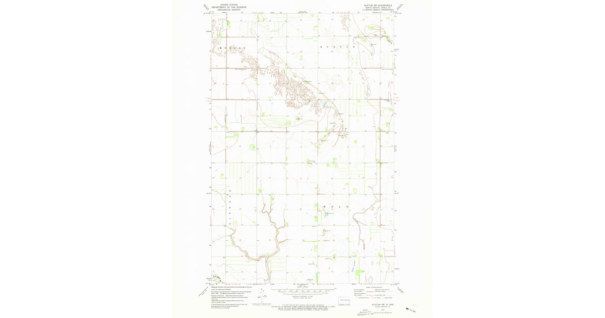 1971 Map of Buxton SW, Traill County, ND — High-Res | Pastmaps