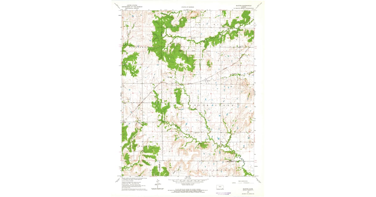 1964 Map of Buxton, Wilson County, KS — High-Res | Pastmaps