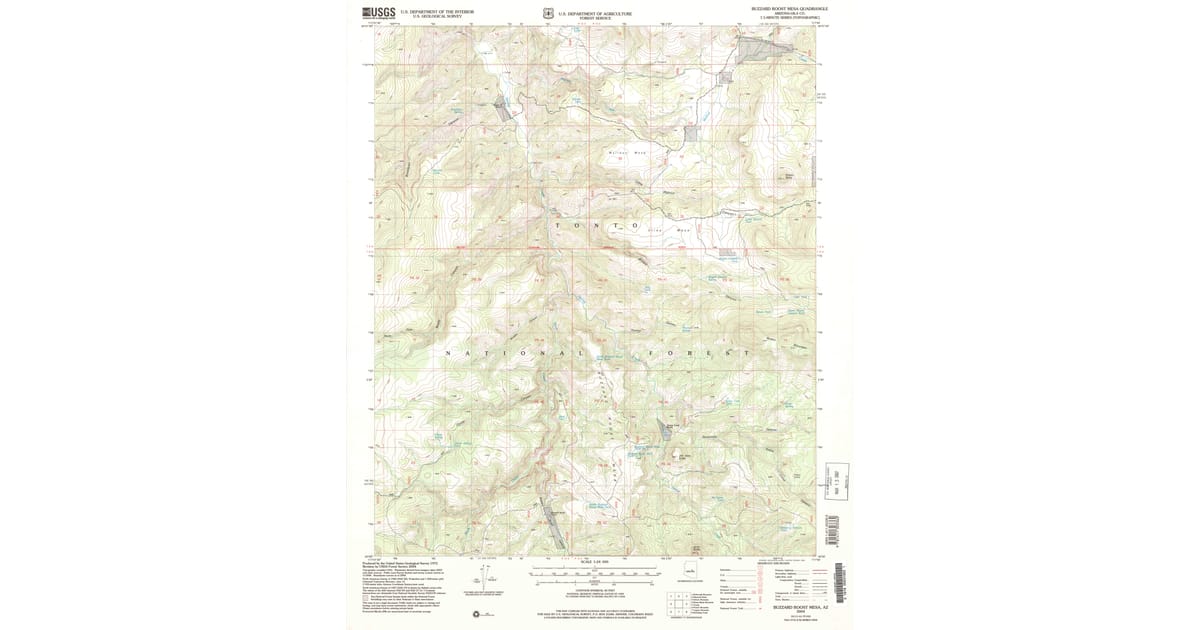 2004 Map of Buzzard Roost Mesa, Gila County, AZ — High-Res | Pastmaps