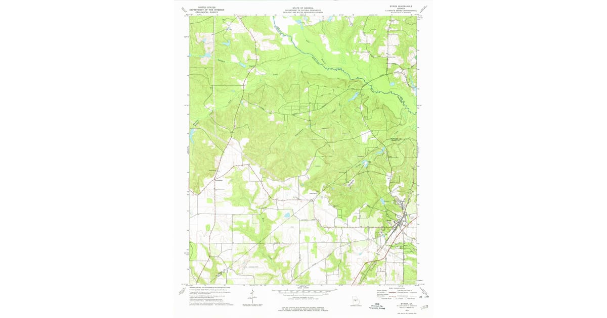 1974 Map of Byron, GA — High-Res | Pastmaps