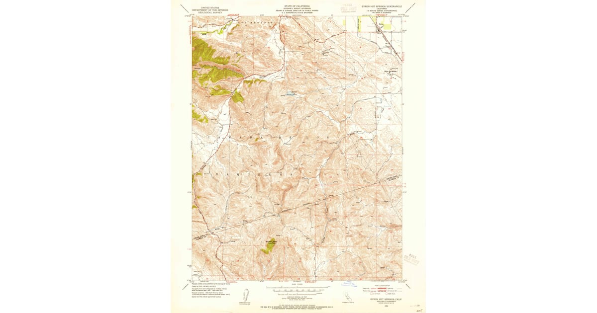 1953 Map of Byron Hot Springs, Contra Costa County, CA — High-Res ...
