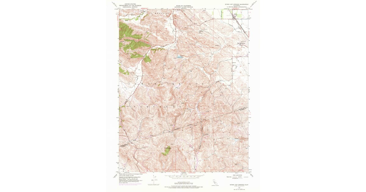1953 Map of Byron Hot Springs, Contra Costa County, CA — High-Res, 1975 ...