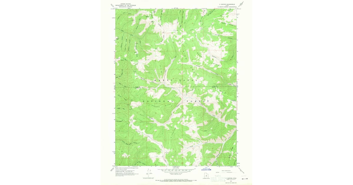 1967 Map of C Canyon, Utah County, UT — High-Res | Pastmaps