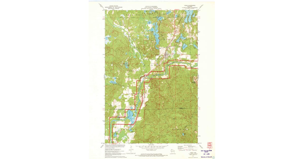 1971 Map of Cable, WI — High-Res | Pastmaps