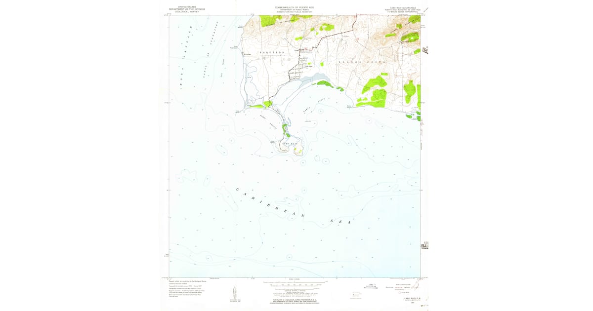 1957 Map of Cabo Rojo, PR — High-Res | Pastmaps