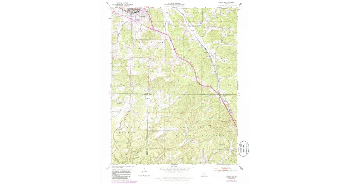 1951 Map of Cabool SE, Texas County, MO — High-Res, 1985 Print | Pastmaps