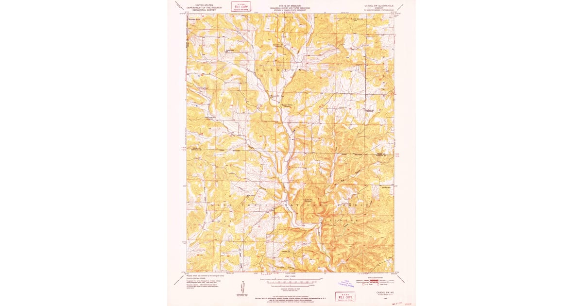 1950 Map of Cabool SW, Texas County, MO — High-Res | Pastmaps