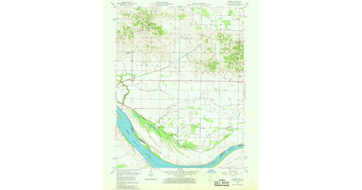 1957 Map of Caborn, Posey County, IN — High-Res | Pastmaps