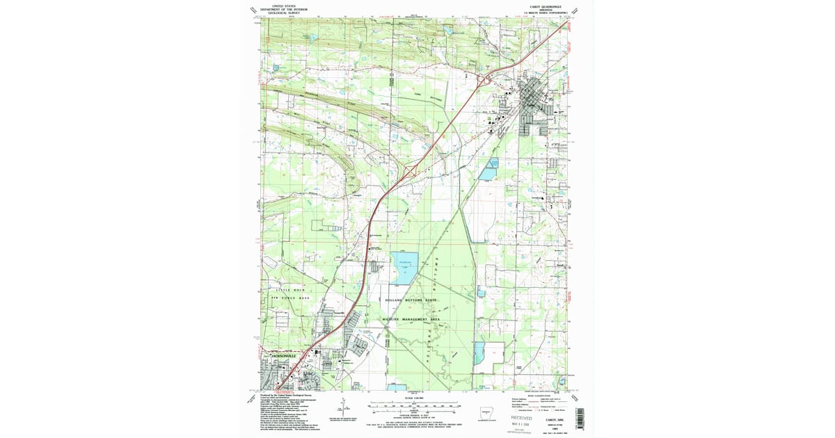 1987 Map of Cabot, AR — High-Res | Pastmaps