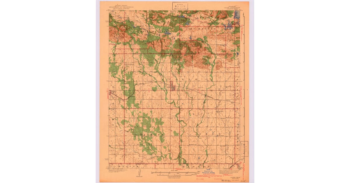 1942 Map of Cache, OK — High-Res, 1942 Print #2 | Pastmaps