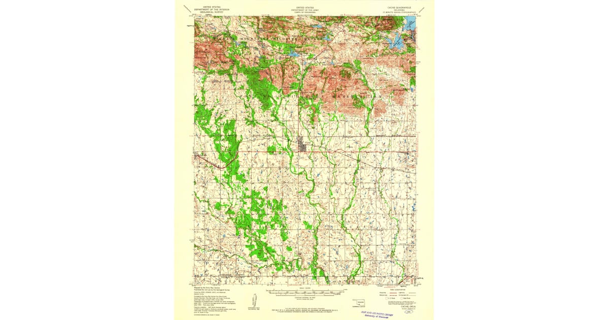 1956 Map of Cache, OK — High-Res | Pastmaps