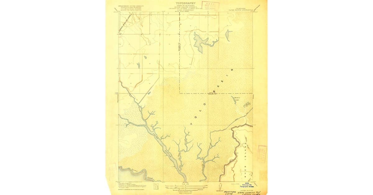 1916 Map of Cache Slough, Solano County, CA — High-Res | Pastmaps