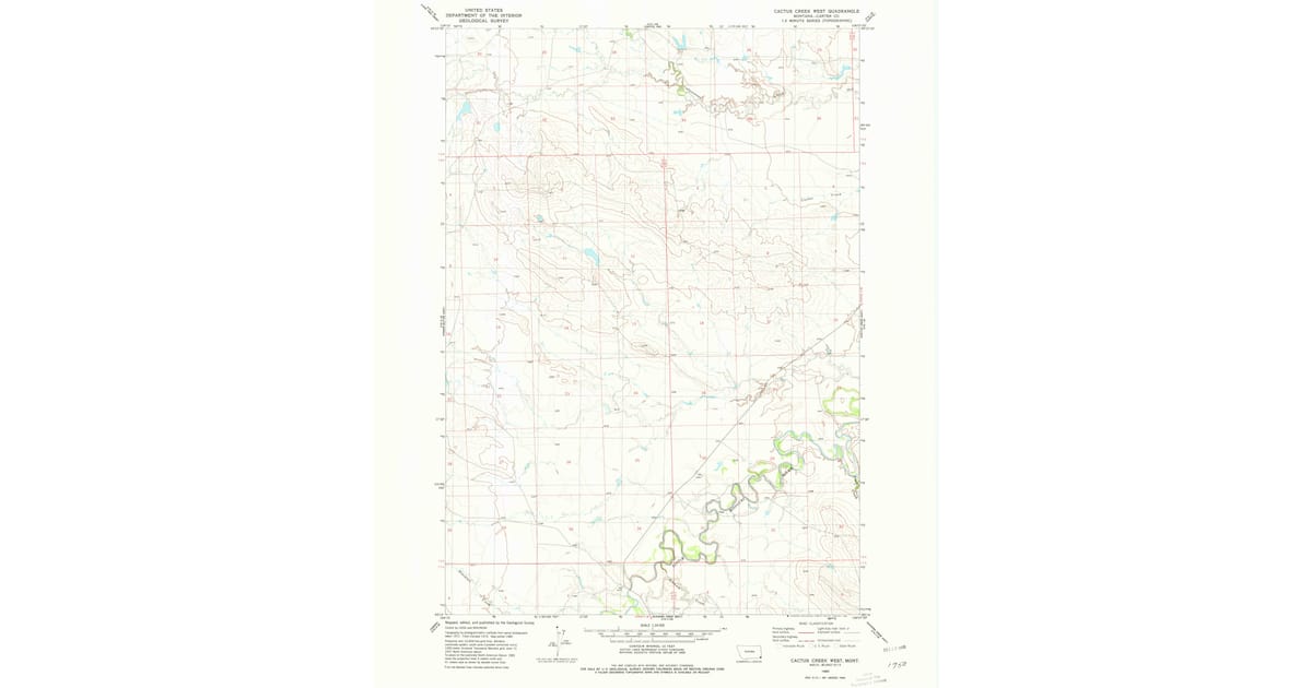 1980 Map of Cactus Creek West, Carter County, MT — High-Res | Pastmaps
