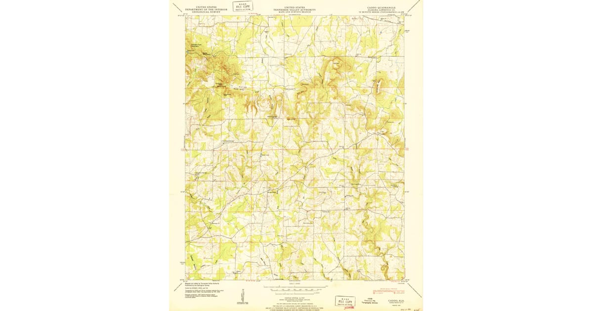 1950s Maps of Caddo, AL | Pastmaps