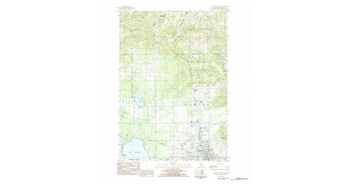 1983 Map of Cadillac North, Wexford County, MI — High-Res | Pastmaps