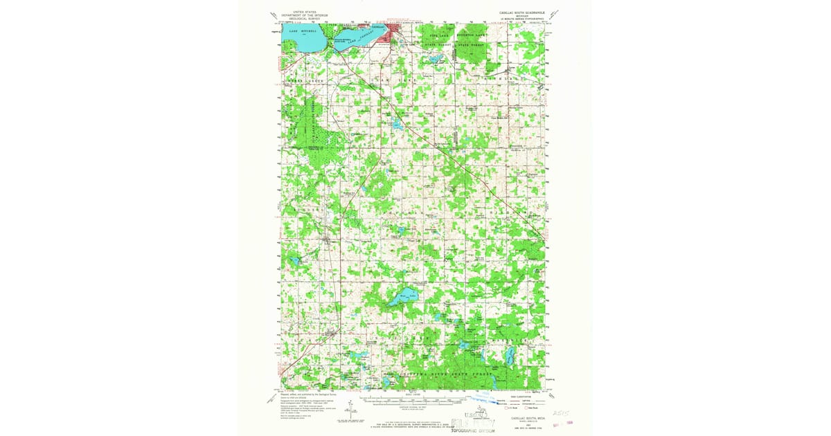 1957 Map of Cadillac South, Osceola County, MI — High-Res | Pastmaps