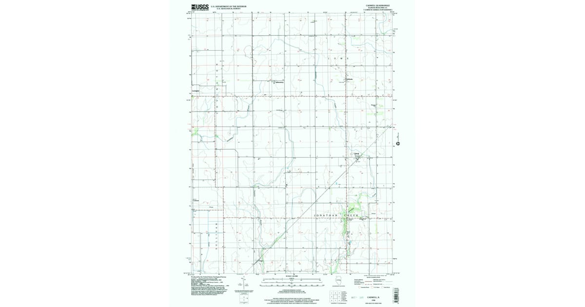 1998 Map of Cadwell, Moultrie County, IL — High-Res | Pastmaps