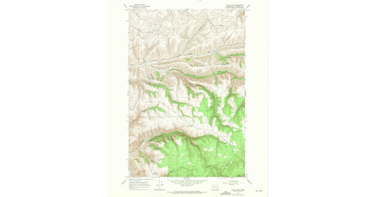 1967 Map of Cahill Mtn, Columbia County, WA — High-Res | Pastmaps