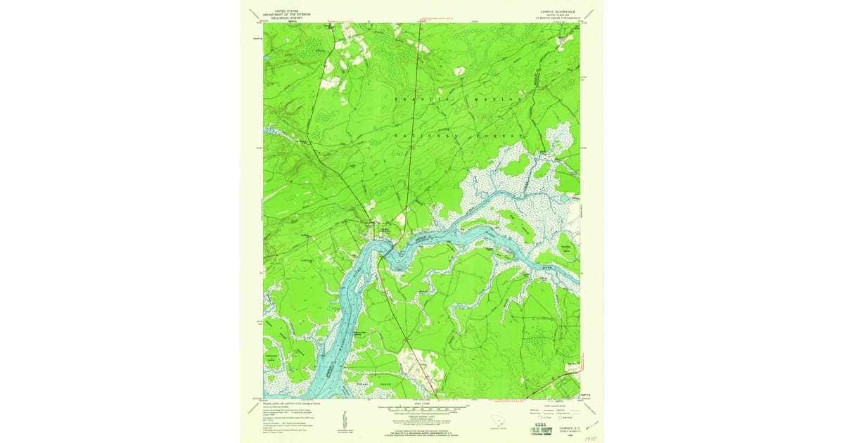 1958 Map of Cainhoy, Berkeley County, SC — High-Res | Pastmaps