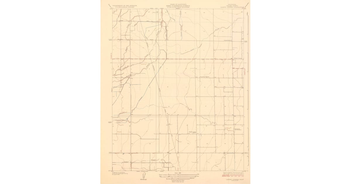 1927 Map of Cairns Corner, Tulare County, CA — High-Res, 1927 Print #2 ...