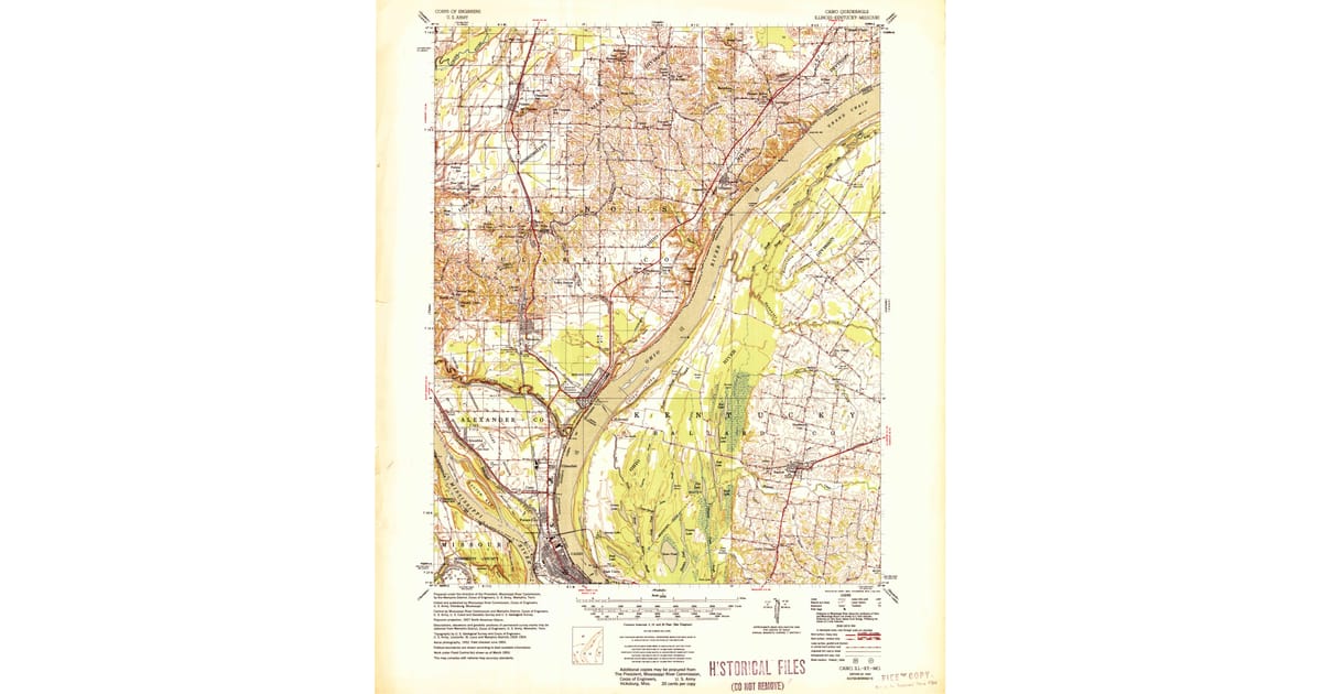 1955 Map of Cairo, IL — High-Res | Pastmaps