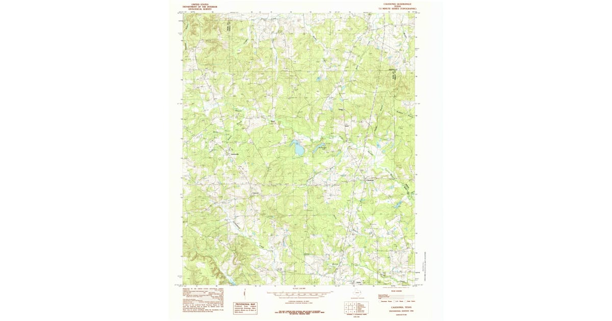 1984 Map of Caledonia, Rusk County, TX — High-Res | Pastmaps