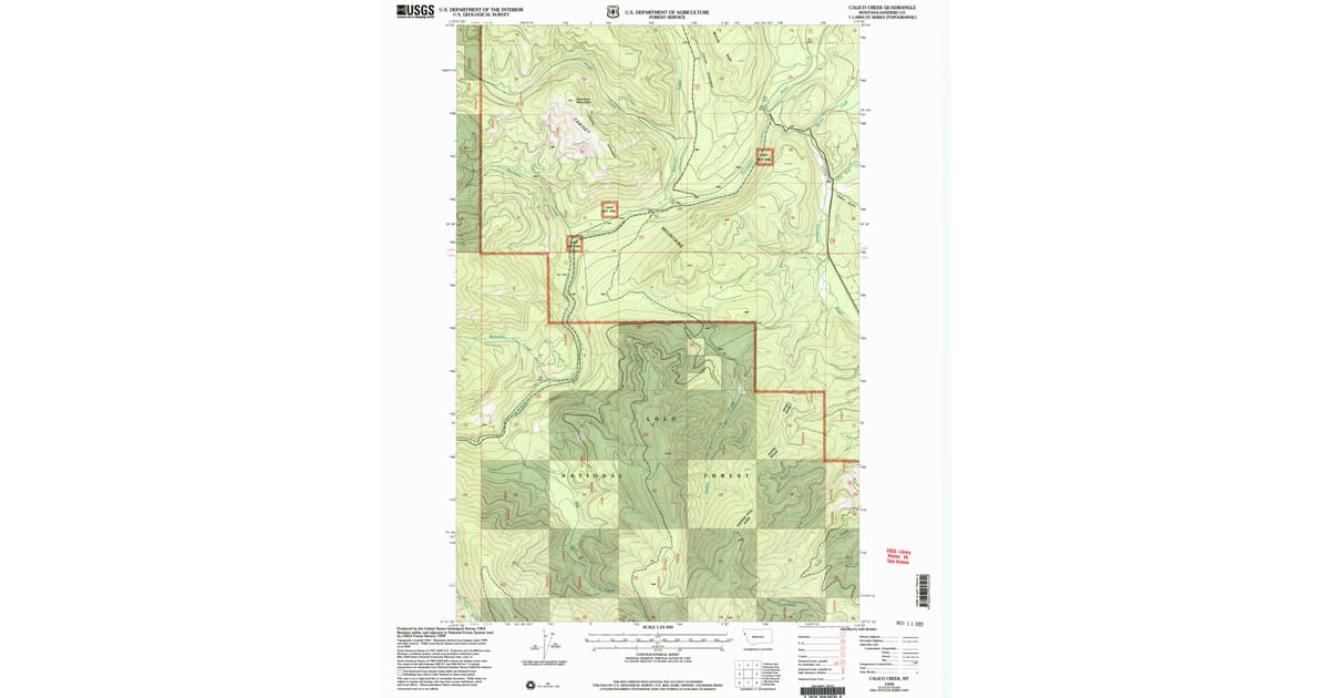 1999 Map of Calico Creek, Sanders County, MT — High-Res | Pastmaps
