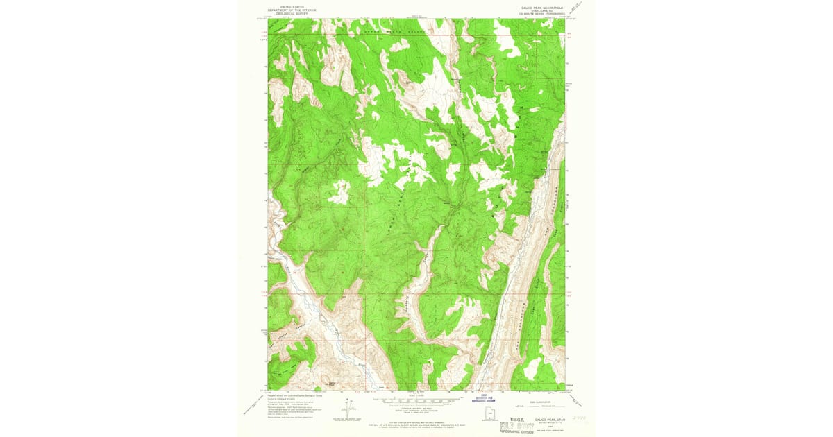 1964 Map of Calico Peak, Kane County, UT — High-Res | Pastmaps