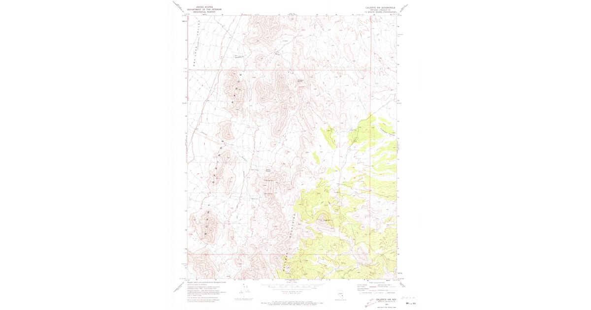 1970 Map of Caliente NW, Lincoln County, NV — High-Res | Pastmaps