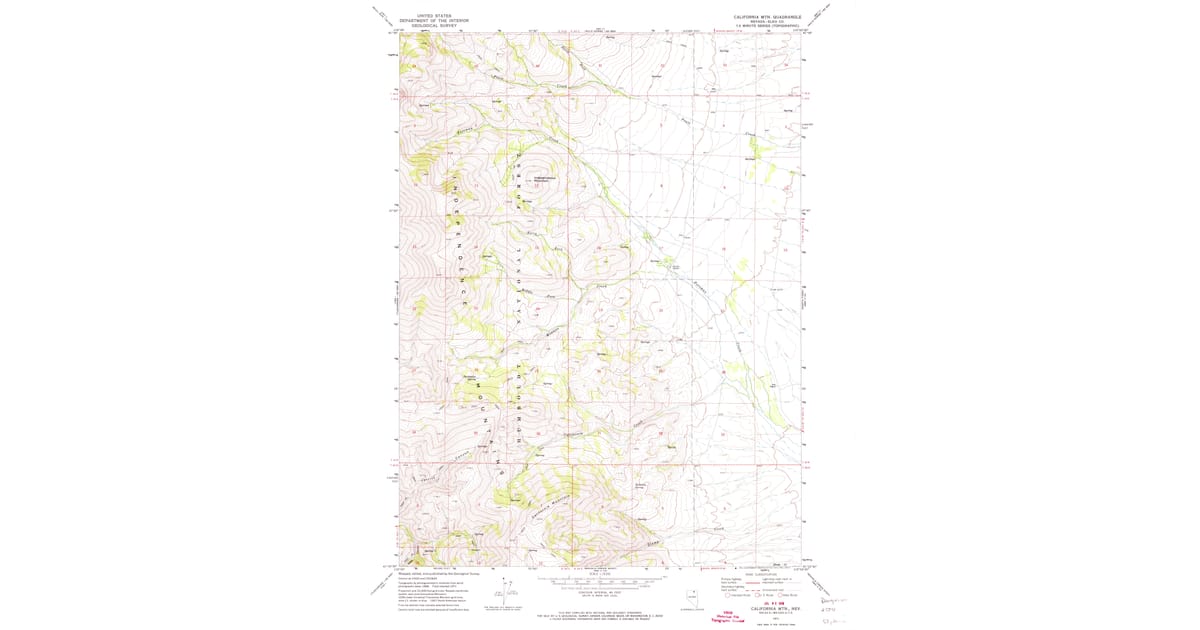 1971 Map of California Mtn., Elko County, NV — High-Res | Pastmaps