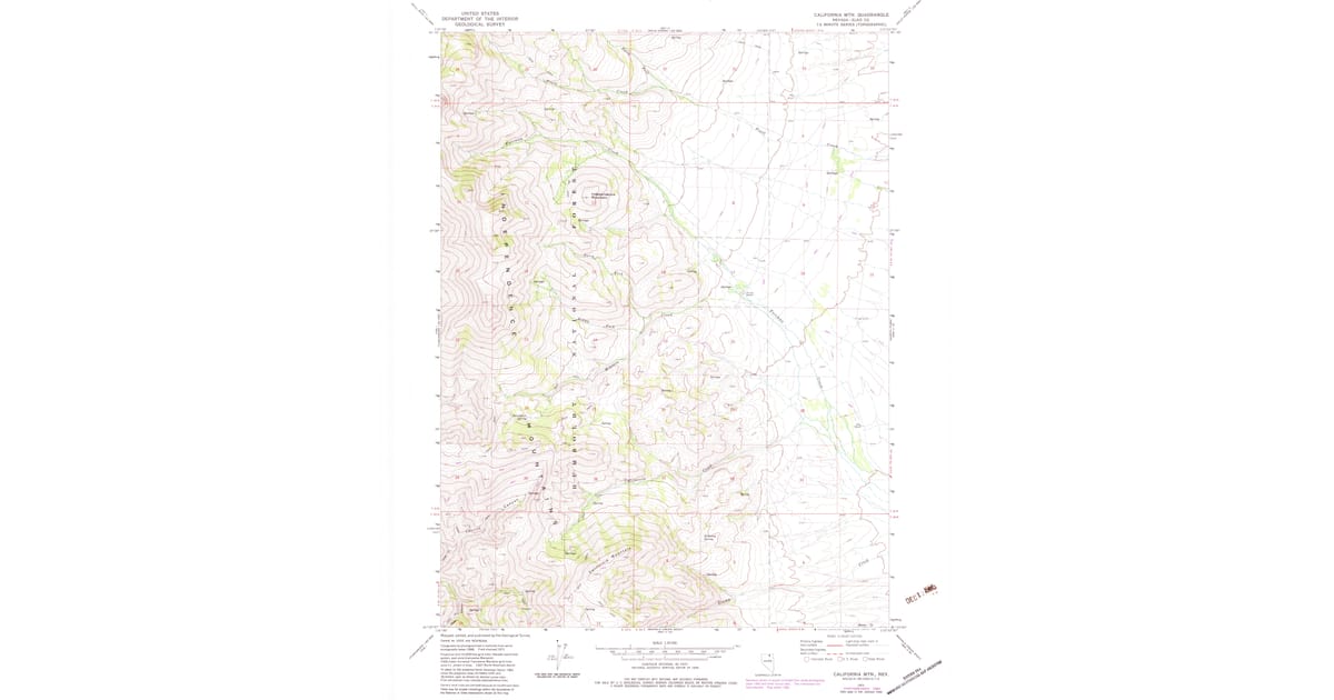 1971 Map of California Mtn., Elko County, NV — High-Res, 1983 Print ...