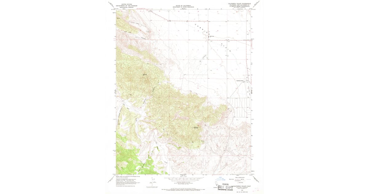 1966 Map of California Valley, San Luis Obispo County, CA — High-Res ...