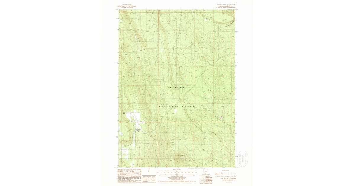 1988 Map of Calimus Butte, Klamath County, OR — High-Res | Pastmaps