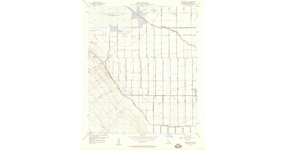 1956 Map of Calipatria SW, Imperial County, CA — High-Res | Pastmaps