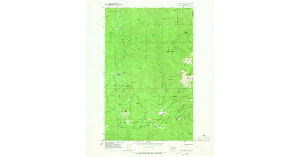 1964 Map of Calispell Peak, Stevens County, WA — High-Res | Pastmaps