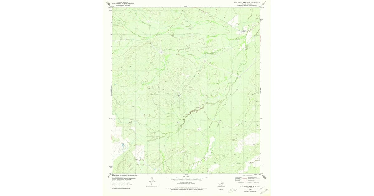 1980 Map of Callaghan Ranch SE, Webb County, TX — High-Res | Pastmaps